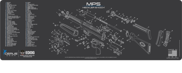 H &K MP5 Rifle Schematic (Exploded View) Heavy Duty Rifle Cleaning 12X – EDOG USA