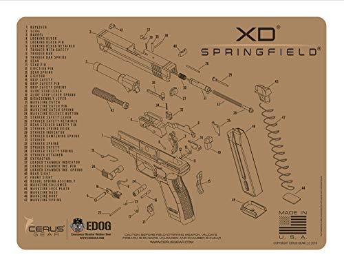 Springfield Armory XD Gun Cleaning Mat - Tan Schematic (Exploded View ...