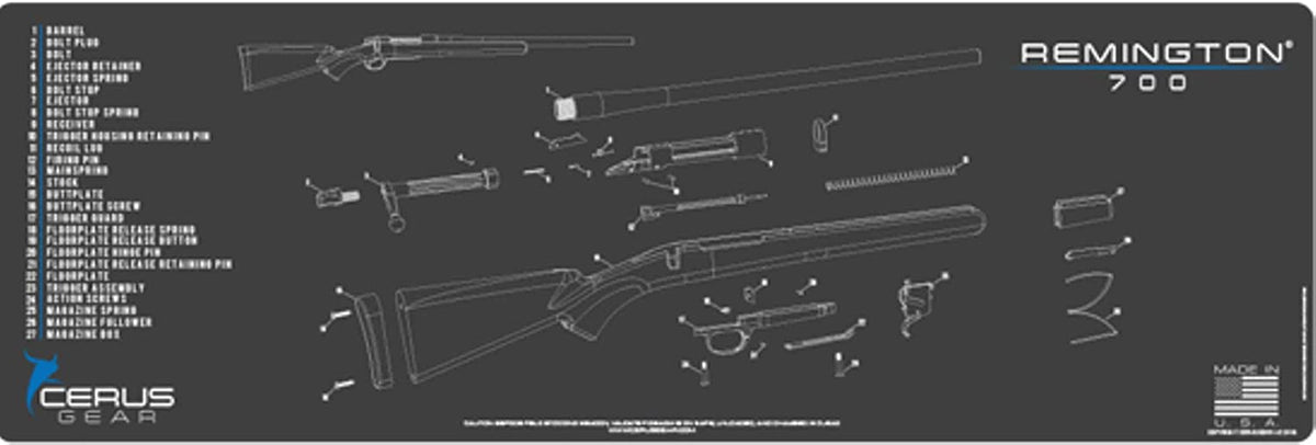 Remington 700 Rifle Schematic (Exploded View) Heavy Duty Rifle Cleanin ...