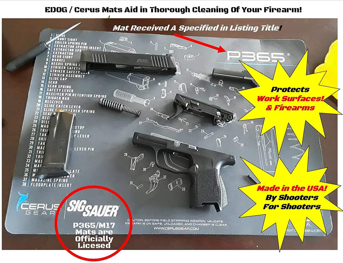 Sig P238 Gun Cleaning Mat - Schematic (Exploded View) Diagram Compatib ...