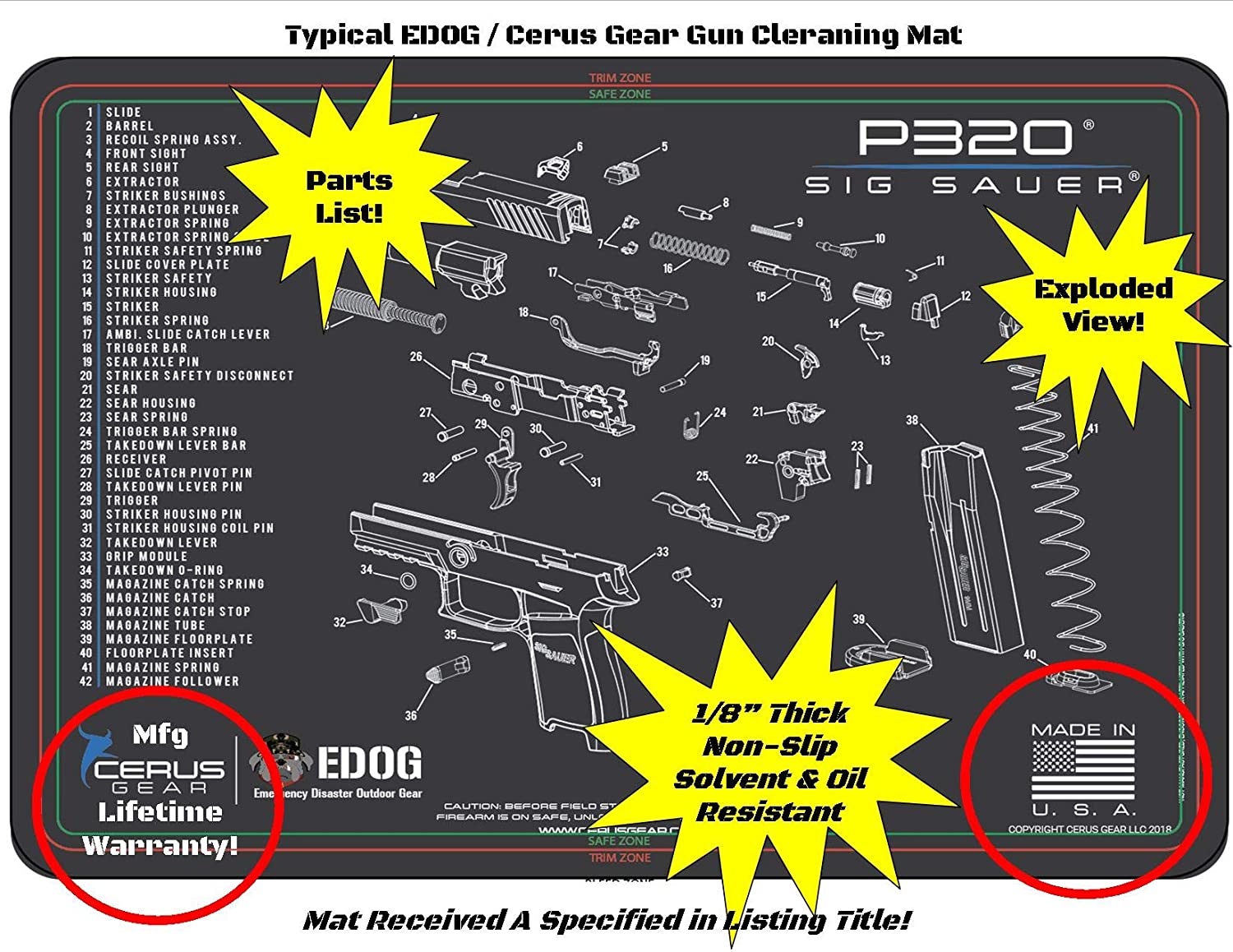 Western Chaps EDOG P320 Gun Cleaning Mat - Tan Schematic Diagram For ...