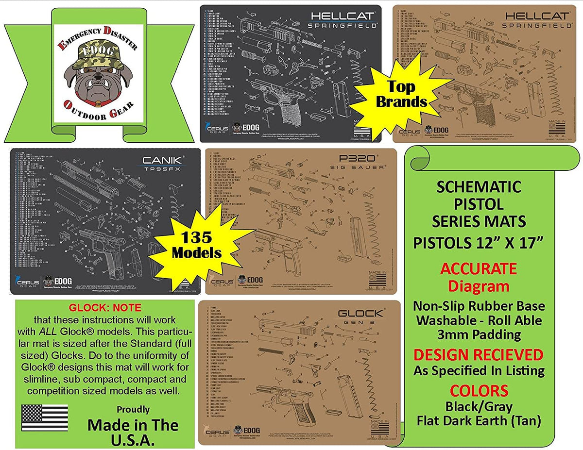 Taurus 85 Gun Cleaning Mat - Schematic (Exploded View) Diagram Compati ...